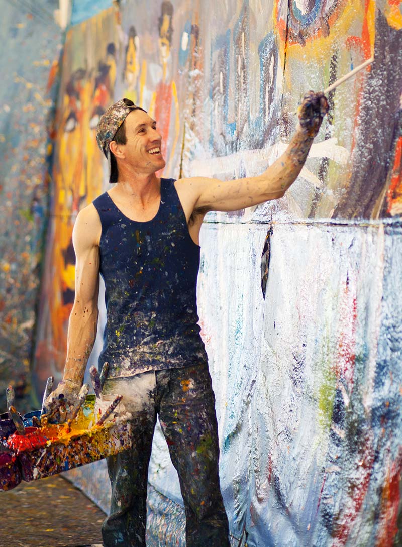 Teaching students about wellbeing and fine art - Phil Doncon's Paint Storm